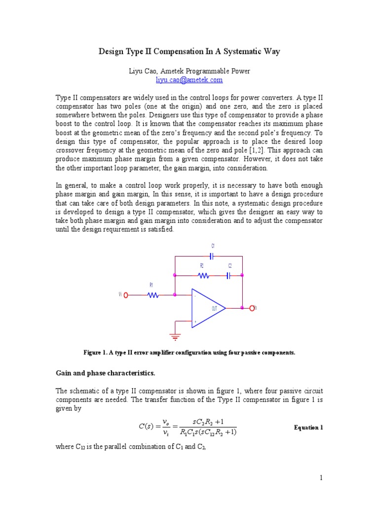 Type II Compensator | PDF | Electrical Engineering | Electromagnetism