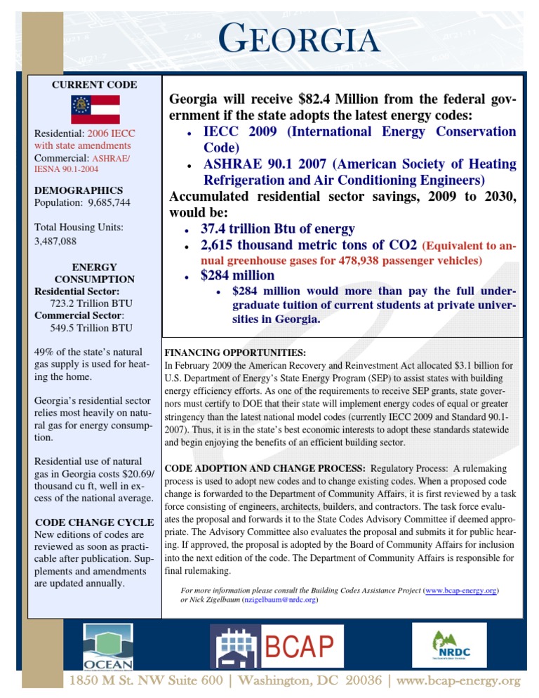 Georgia Energy Code Adoption Benefits | PDF