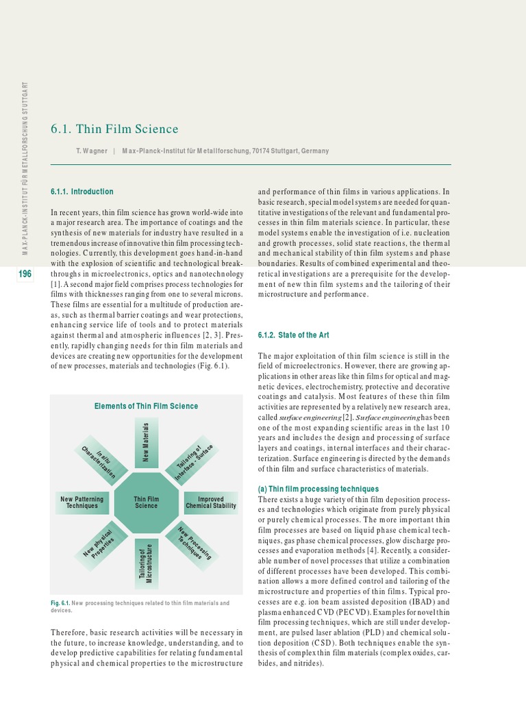 Advances in Thin Film Science and Technology | PDF | Technology ...