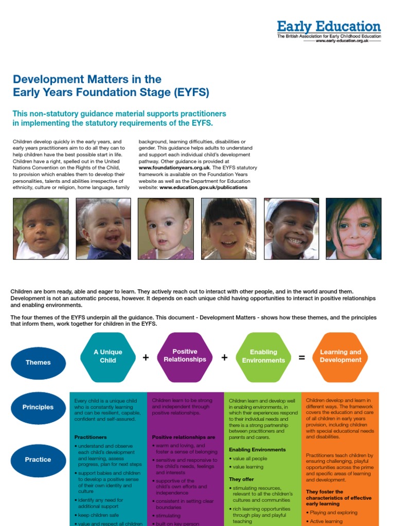 Development Matters in the Early Years Foundation Stage | Infants ...