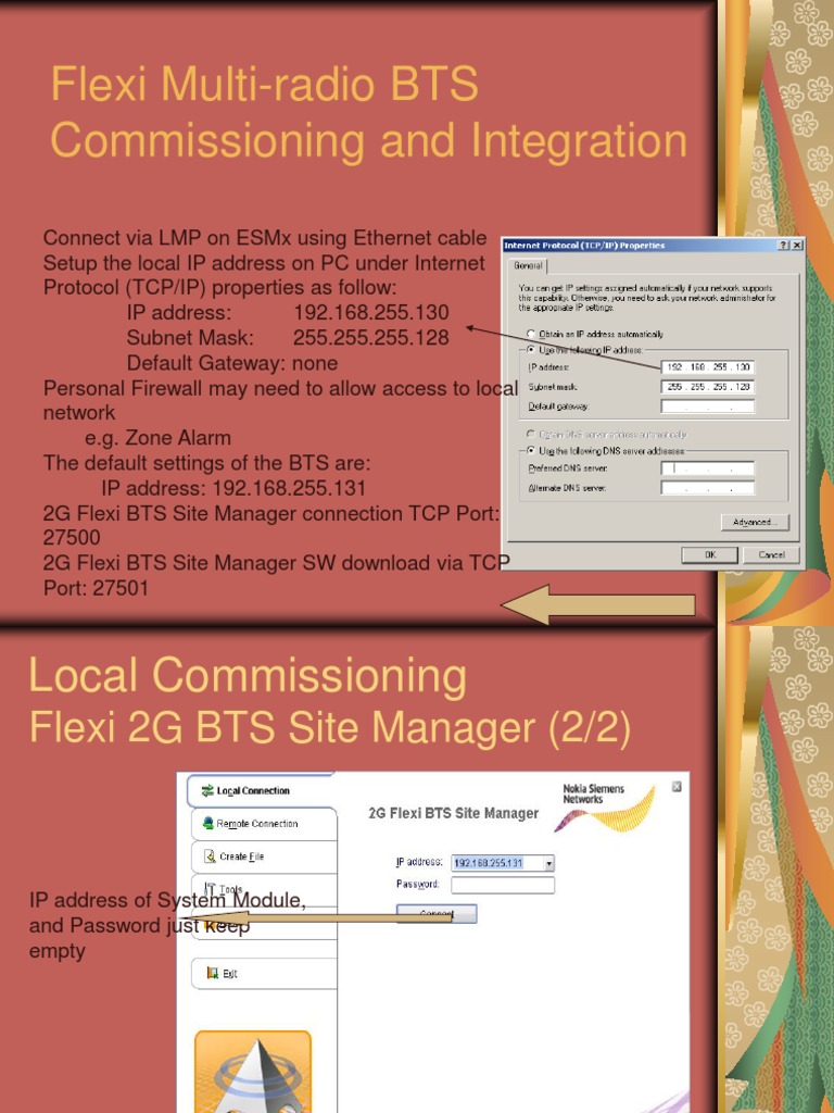 Flexi Multiradio BTS Commissioning and Integration - PPT NEW | PDF | Ip Address | Transmission ...