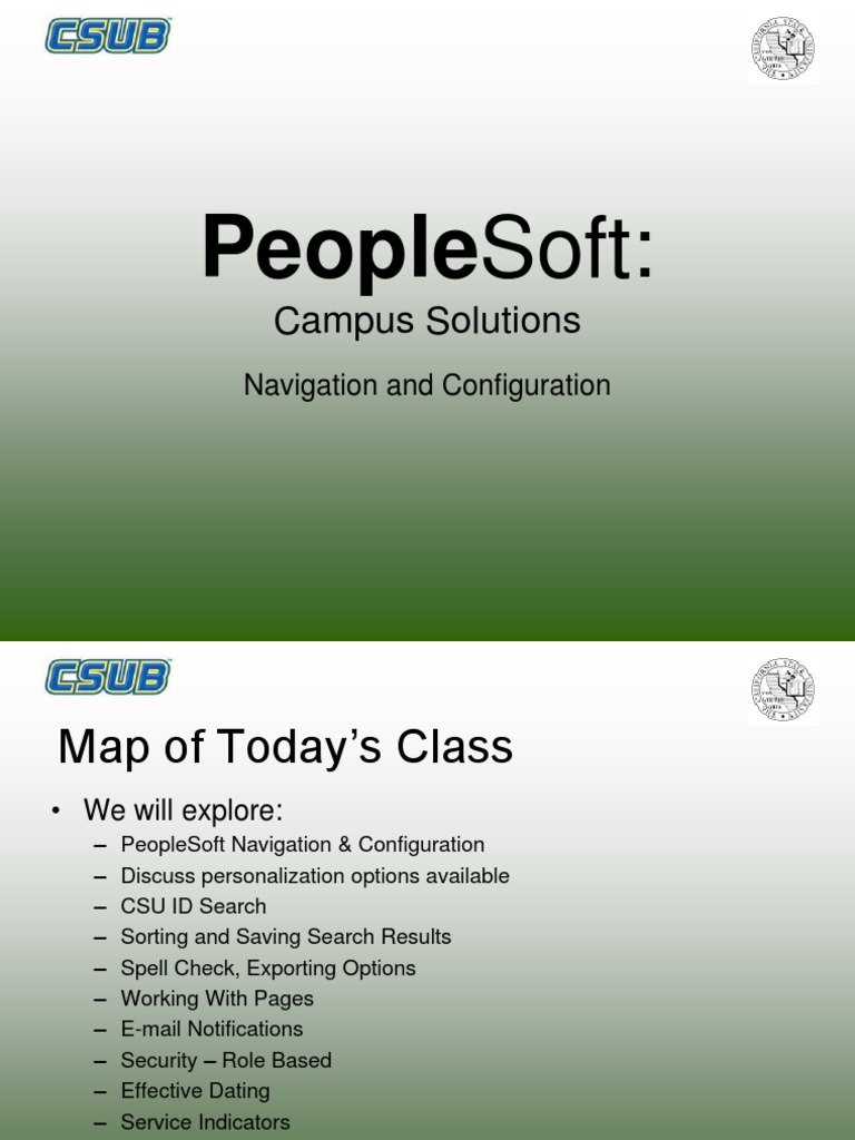 PeopleSoft 8 Introduction for Campus Solutions | Menu (Computing) | Tab ...