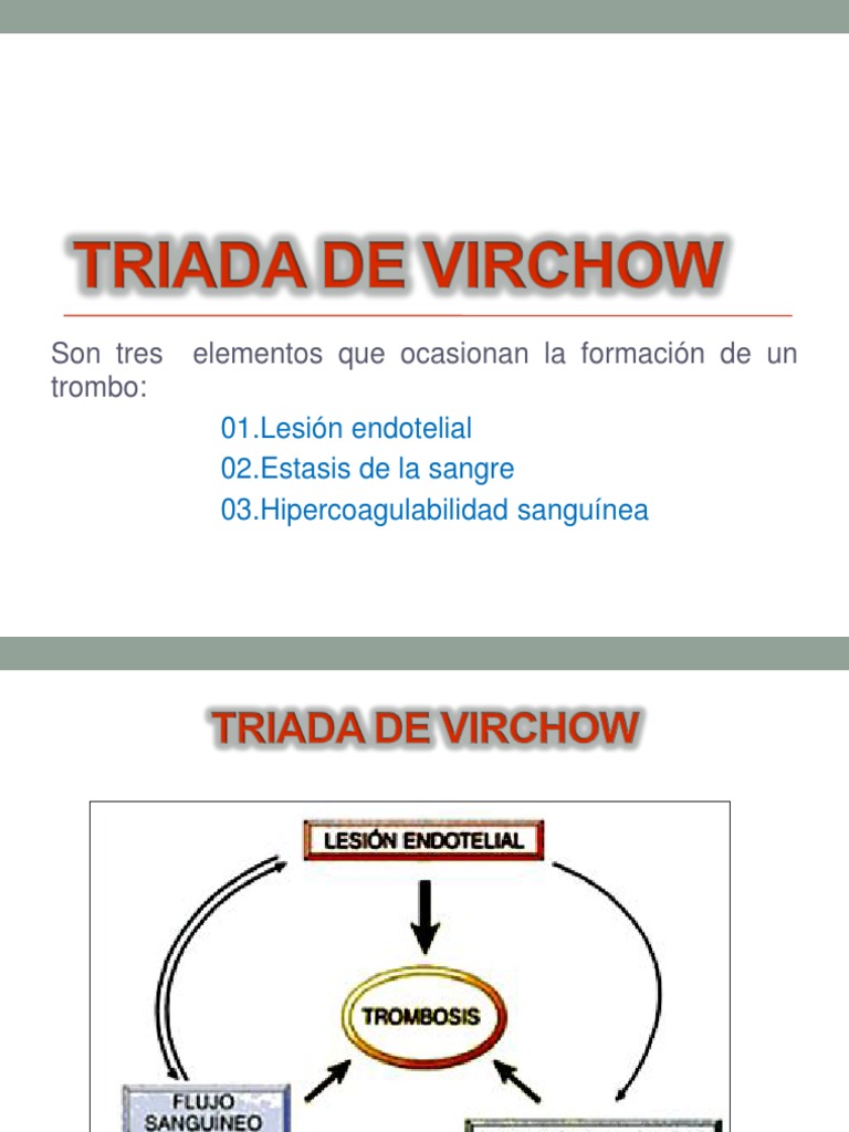 Triada de Virchow | Trombo | Coagulación