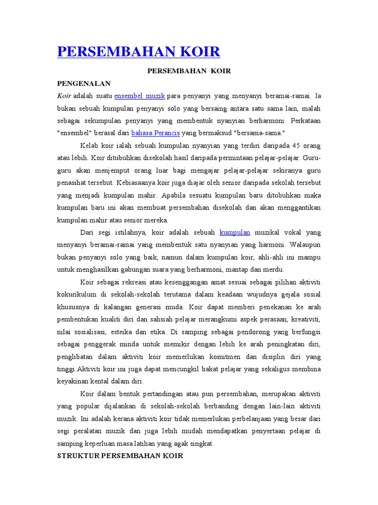 Persembahan Koir | PDF