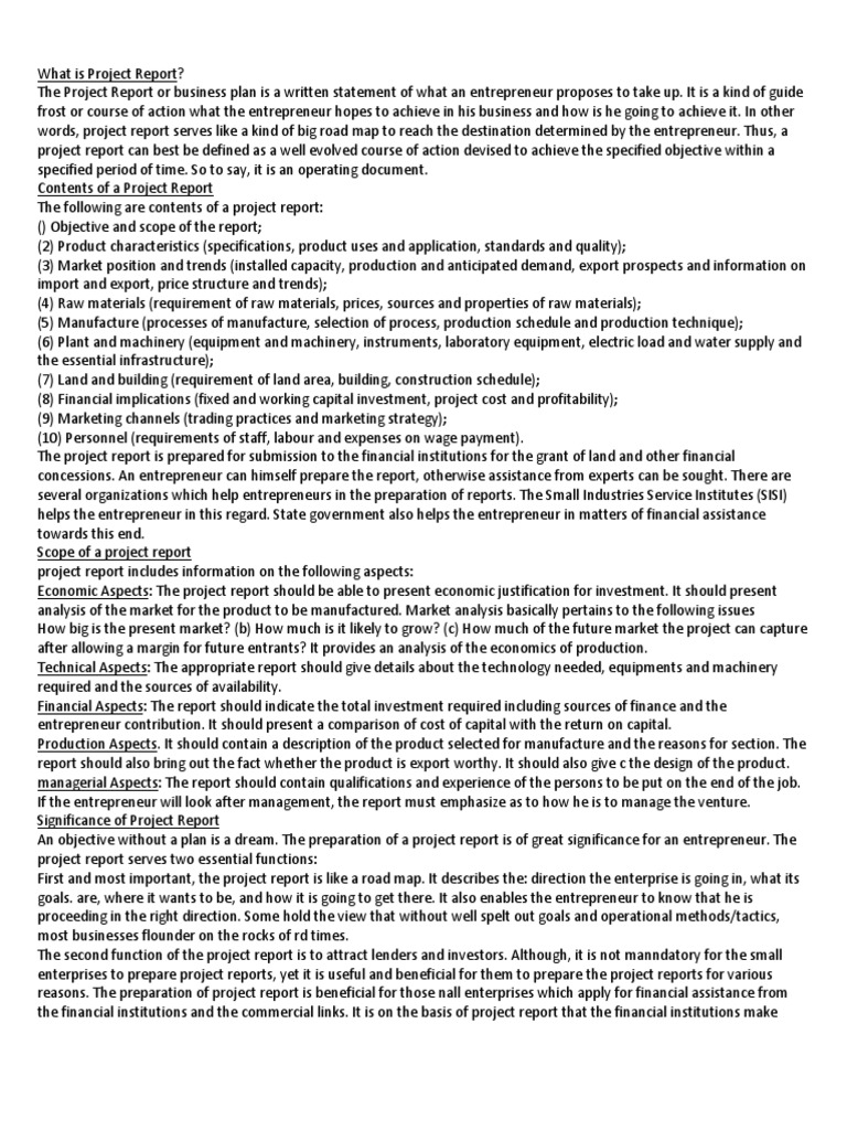 Formulation of Project Report | Economies | Business
