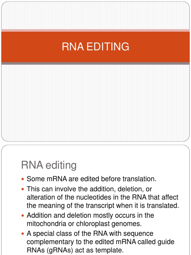 RNA Editing | PDF | Rna | Messenger Rna