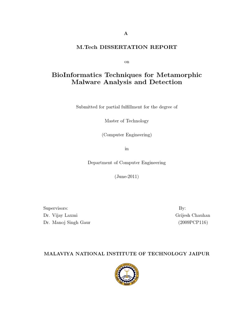 Bioinformatics Techniques For Metamorphic Malware Analysis and Detection: Grijesh | PDF ...