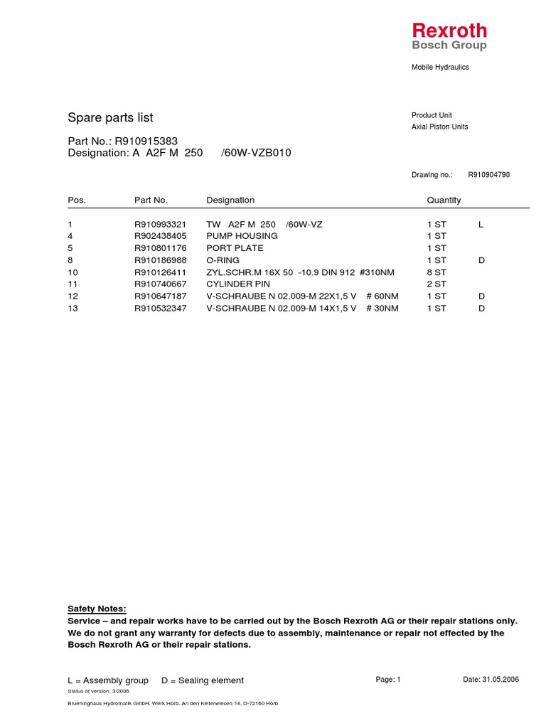 A2fm 250 Pump 2a | PDF | Piston | Engine Technology