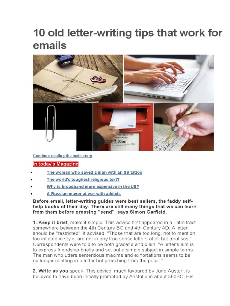 10 Old Letter Tips For E-Mail | PDF