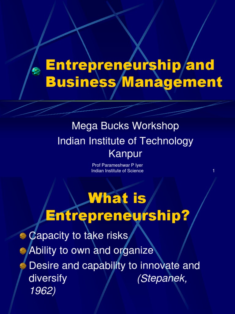 Entrepreneurship and Business Management | PDF