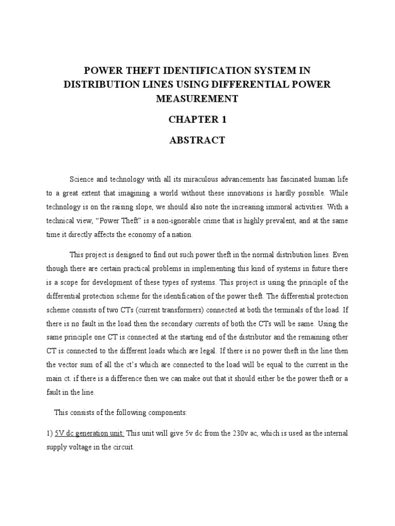 Power Theft Identification System in Distribution Lines Using ...