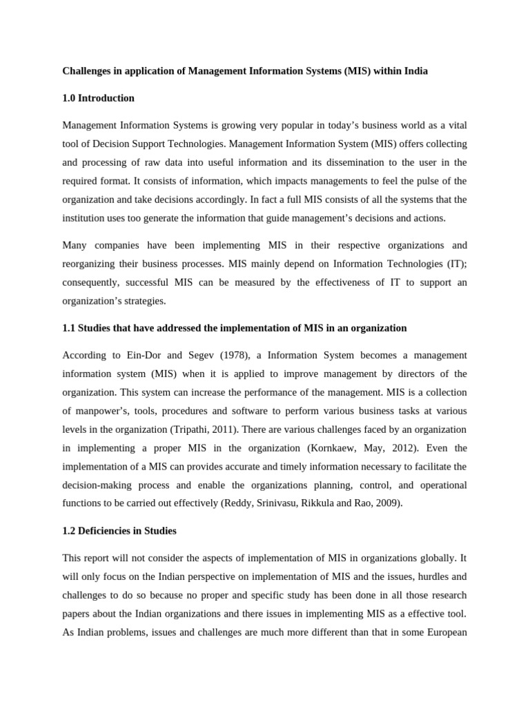 Challenges of Management Information Systems | PDF | Management ...