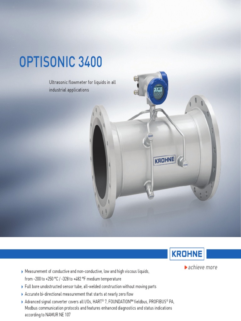 Khrone 5 Beam Flow Meter Datasheet | PDF | Flow Measurement | Viscosity