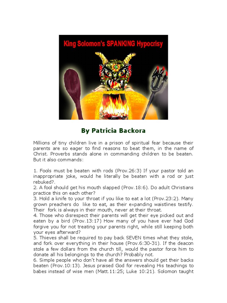 King Solomons Spanking Hypocrisy Pdf Repentance Forgiveness