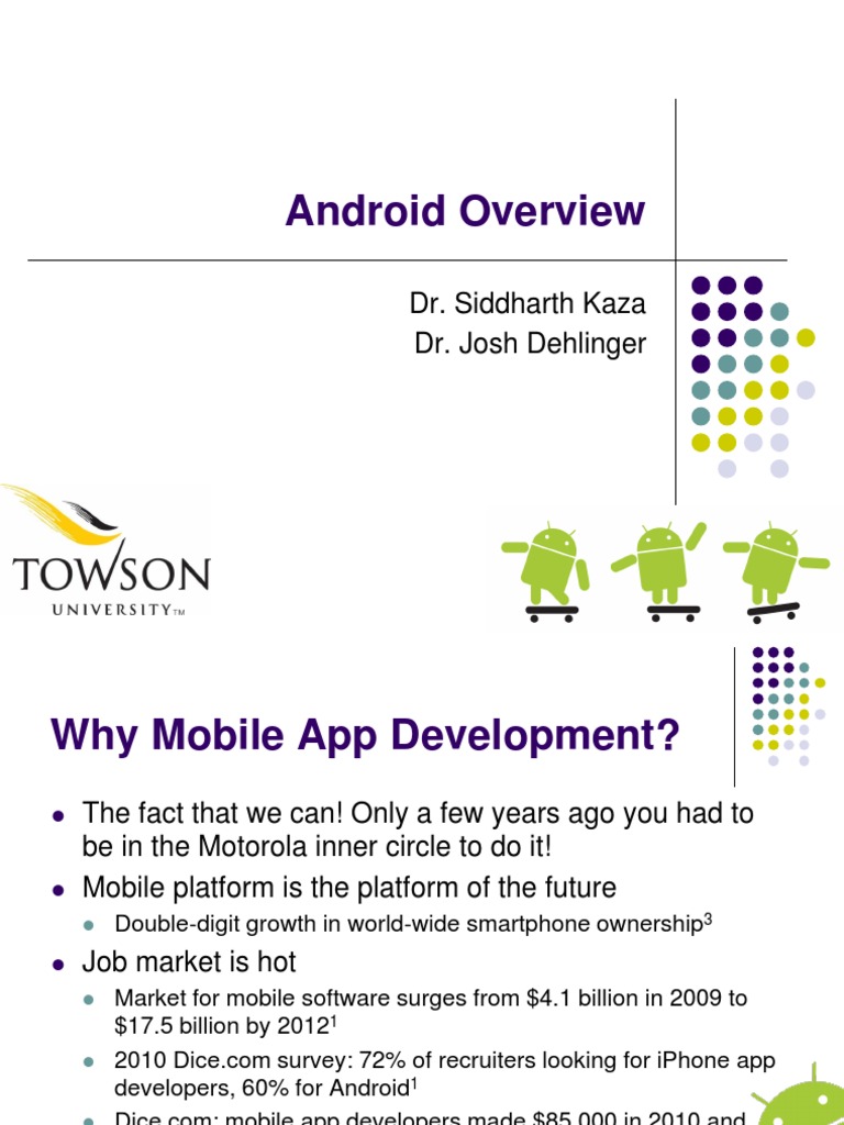 Android Overview: Dr. Siddharth Kaza Dr. Josh Dehlinger | PDF | Android ...