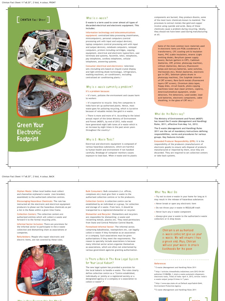 Chintan Fact Sheet Green Your Electronic Footprint | PDF | Electronic ...