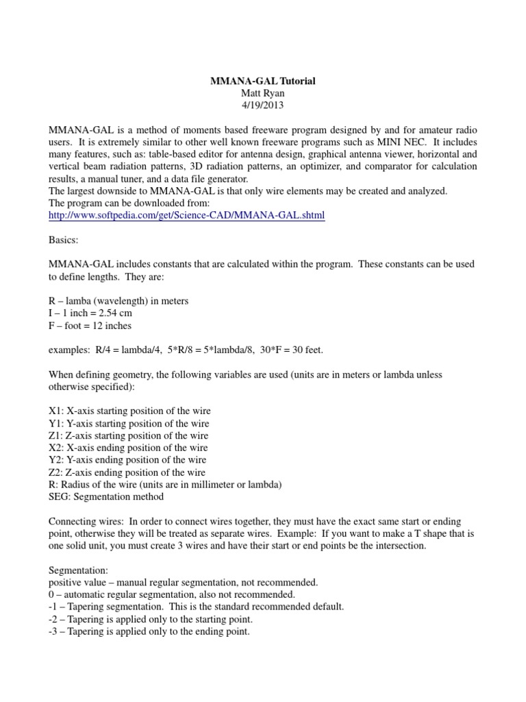 An In-Depth Tutorial on Using MMANA-GAL Software to Design and Analyze ...
