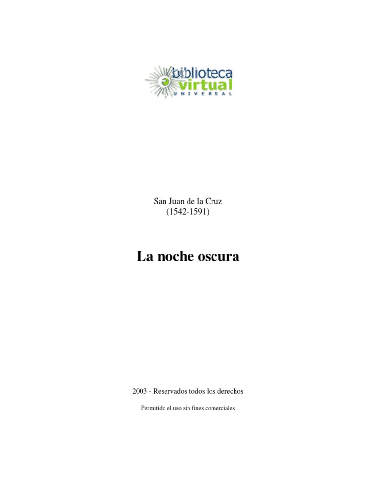 La Noche Obscura - San Juan de La Cruz PDF | PDF La Noche Obscura - San Juan de La Cruz PDF | PDF