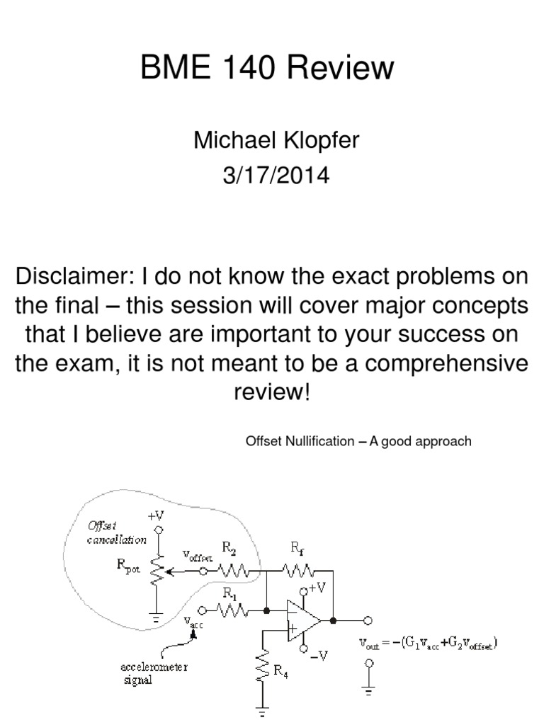 UCi BME 140 Review | PDF | Operational Amplifier | Amplifier
