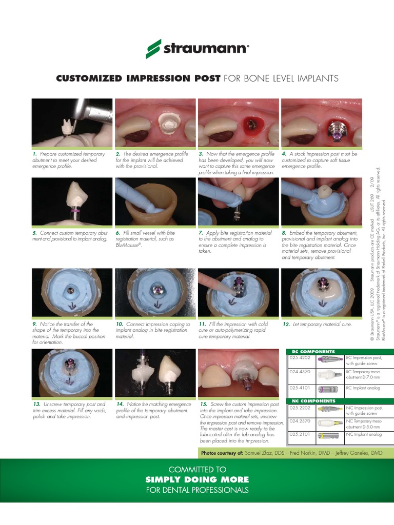 Straumann Bone Level Custom Impression Post | PDF