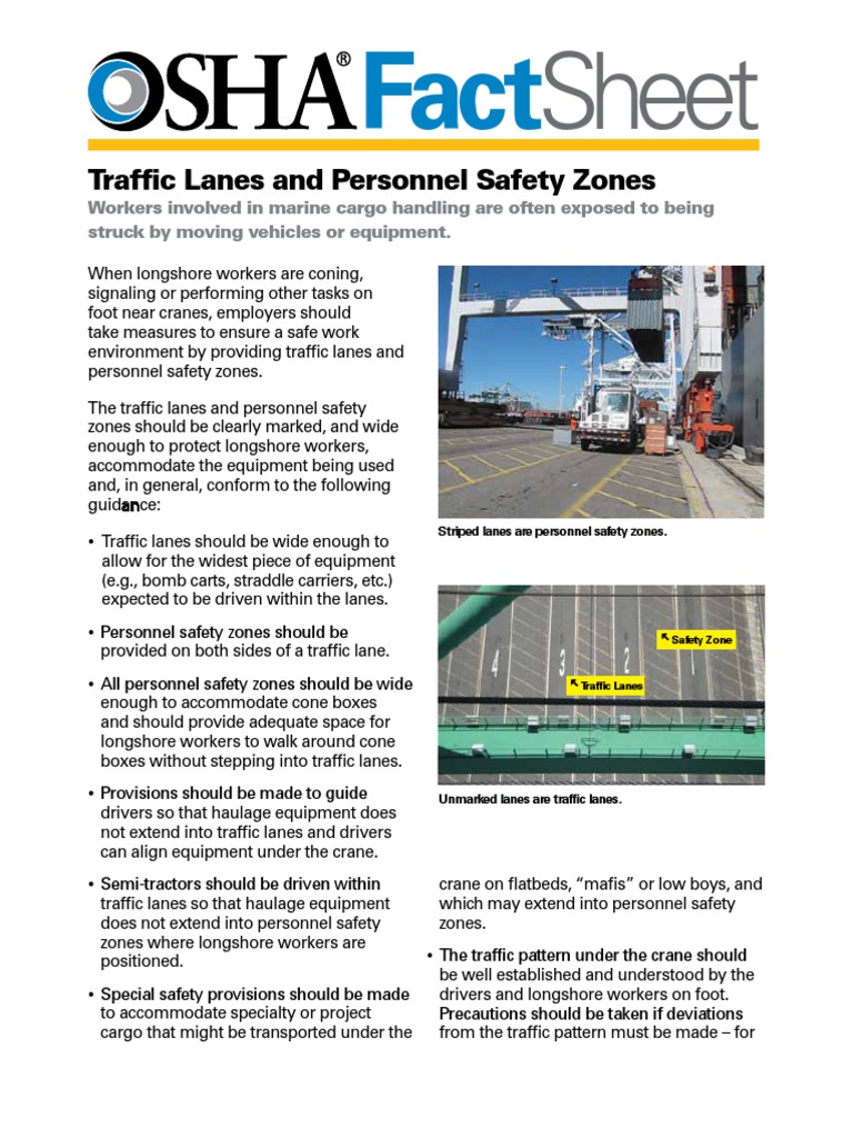 Sheet: Traffic Lanes and Personnel Safety Zones | Download Free PDF ...