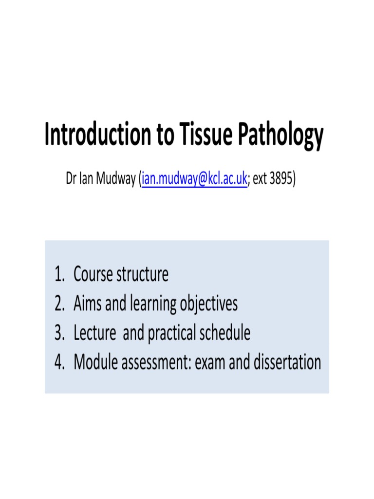 5BBB0206-Tissue Pathology - Lectures 1 - 2 9th Jan 2014 | PDF ...