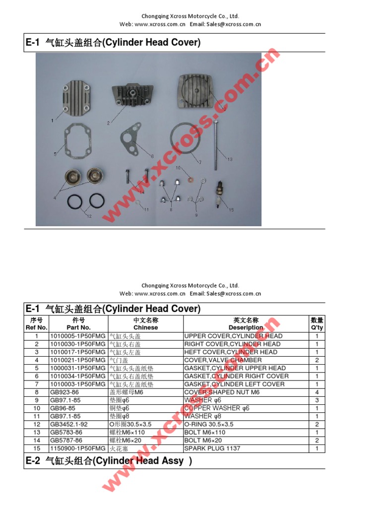 110CC Engine Parts Catalogue | PDF | Piston | Engine Technology