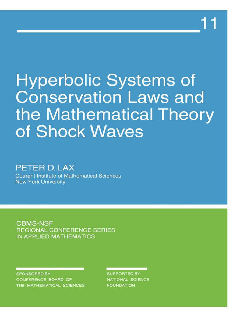 Lax Hyperbolic Systems Of Conservation Laws And The Mathematical Theory Of Shock Waves Pdf