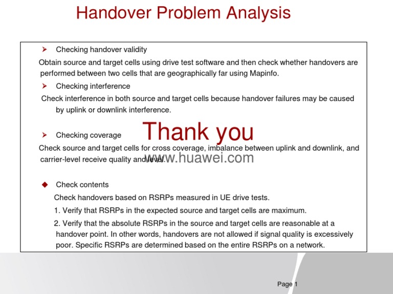 Handover Success Rate Problems | PDF