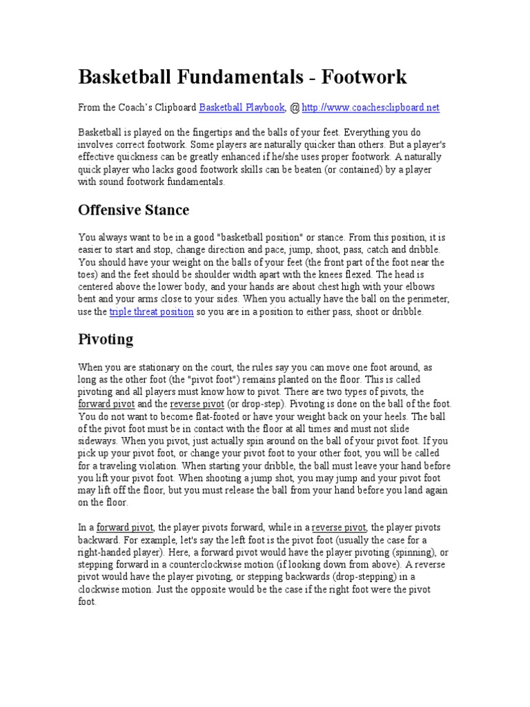 Basketball Fundamentals | PDF | Sports Rules And Regulations | Sports