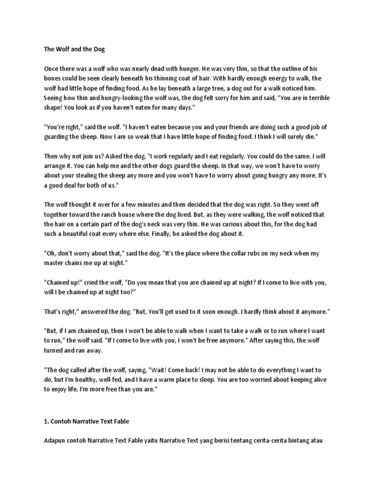 The Wolf and The Dog | PDF | Gray Wolf | Dogs