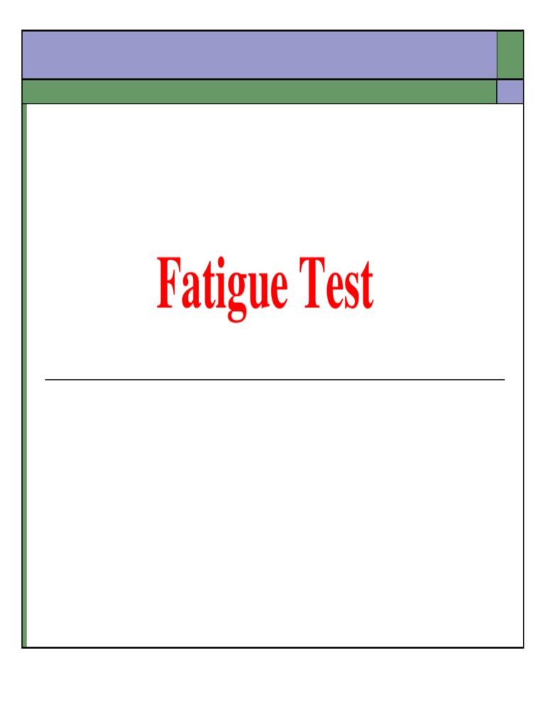 Fatigue Test PDF | PDF
