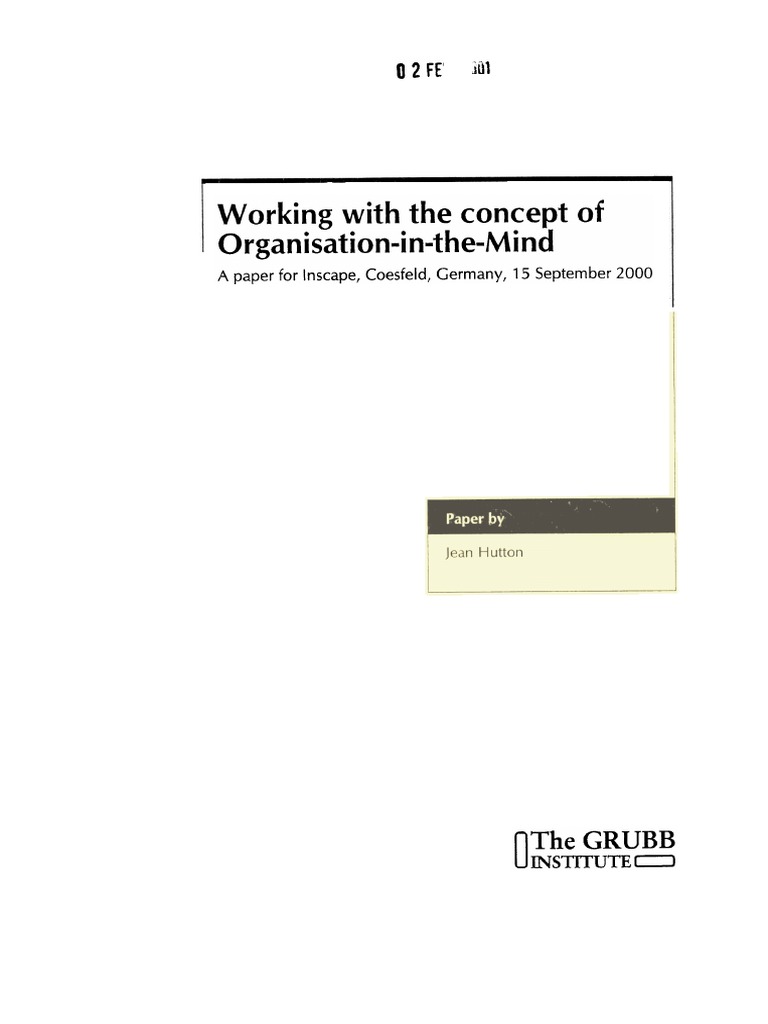 22 - Working With The Concept of Organisation-In-The-Mind | PDF ...