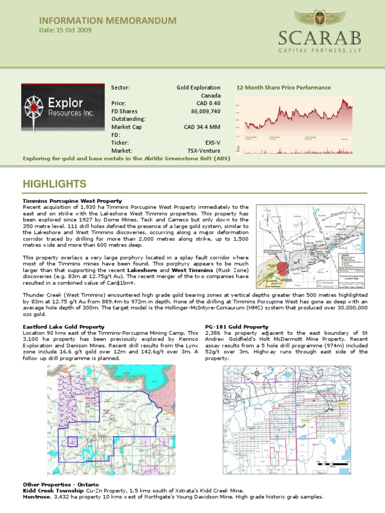 Information Memorandum | PDF | Gold | Mining