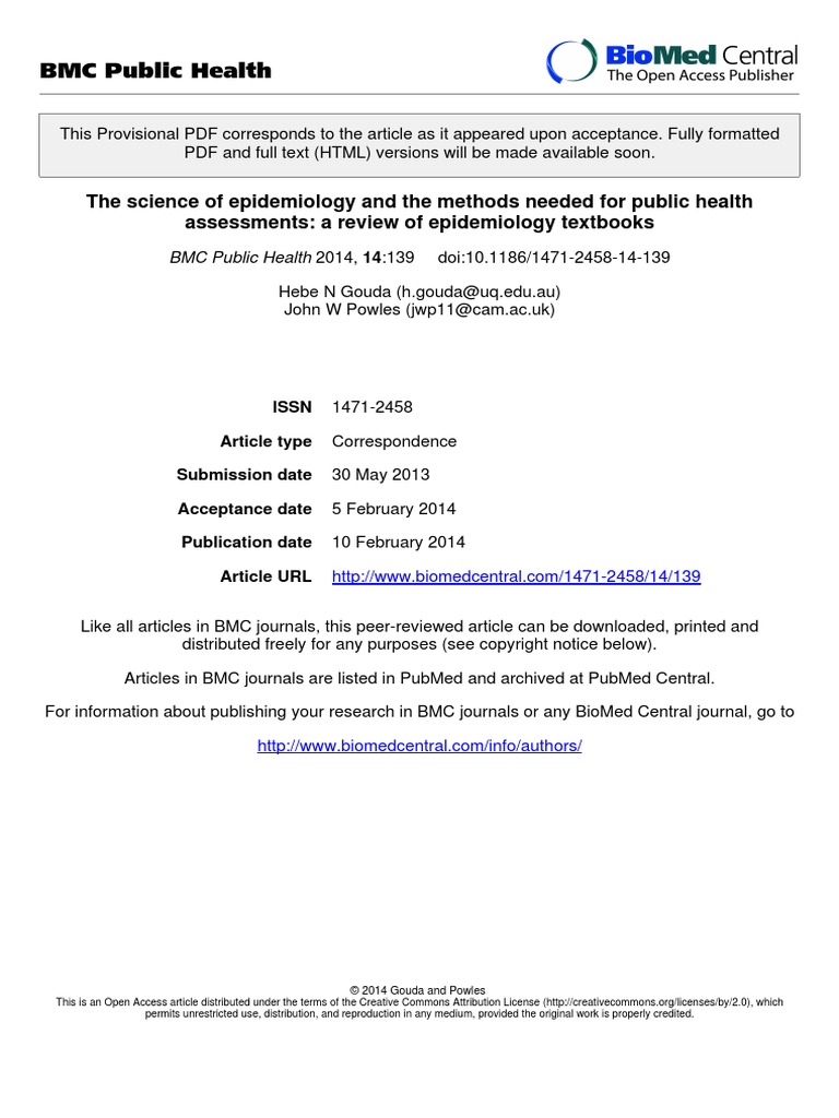 The Science of Epidemiology and The Methods Needed For Public Health ...