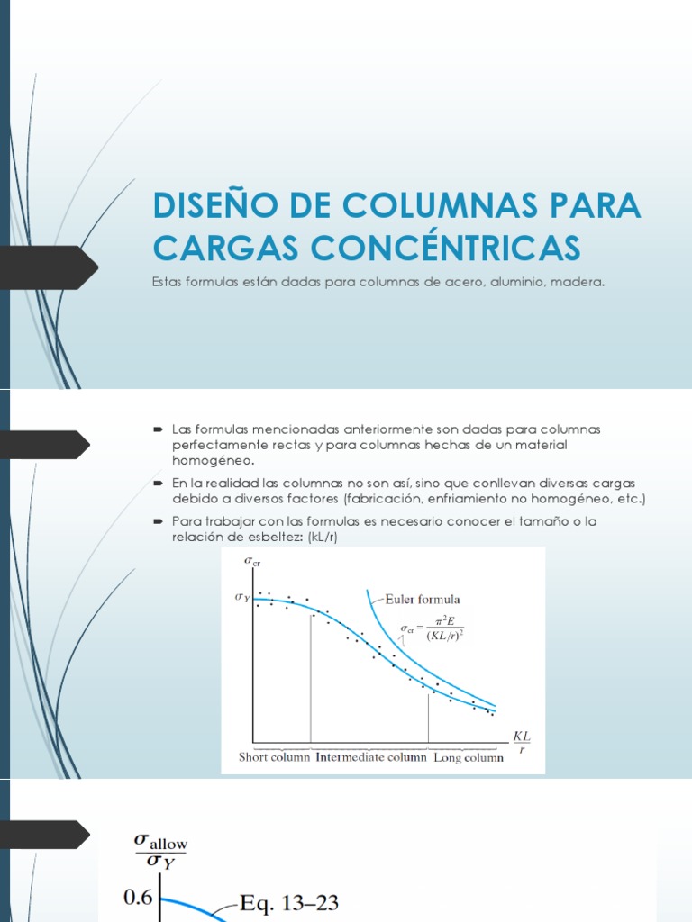 Diseño de Columnas para Cargas Concéntricas | PDF