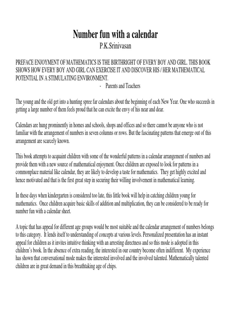 Calendar | PDF | Matrix (Mathematics) | Summation