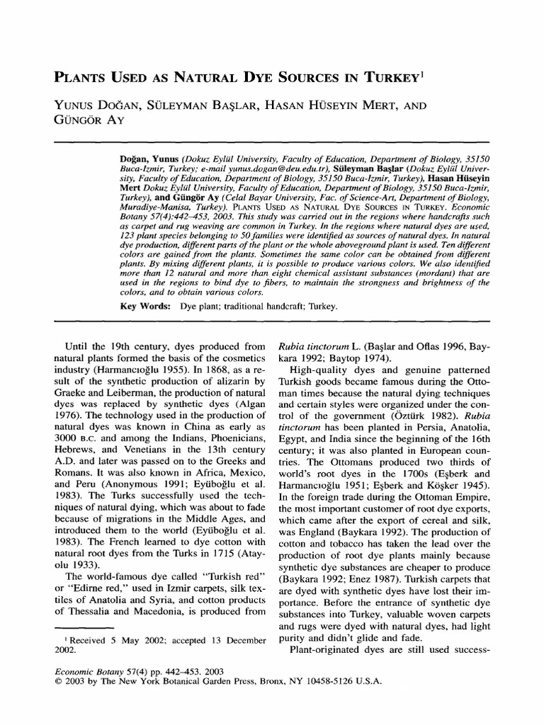 Turkey Dogan | PDF | Dyeing | Dye