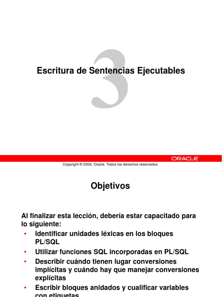 Les 03 | Descargar gratis PDF | Pl / Sql | SQL