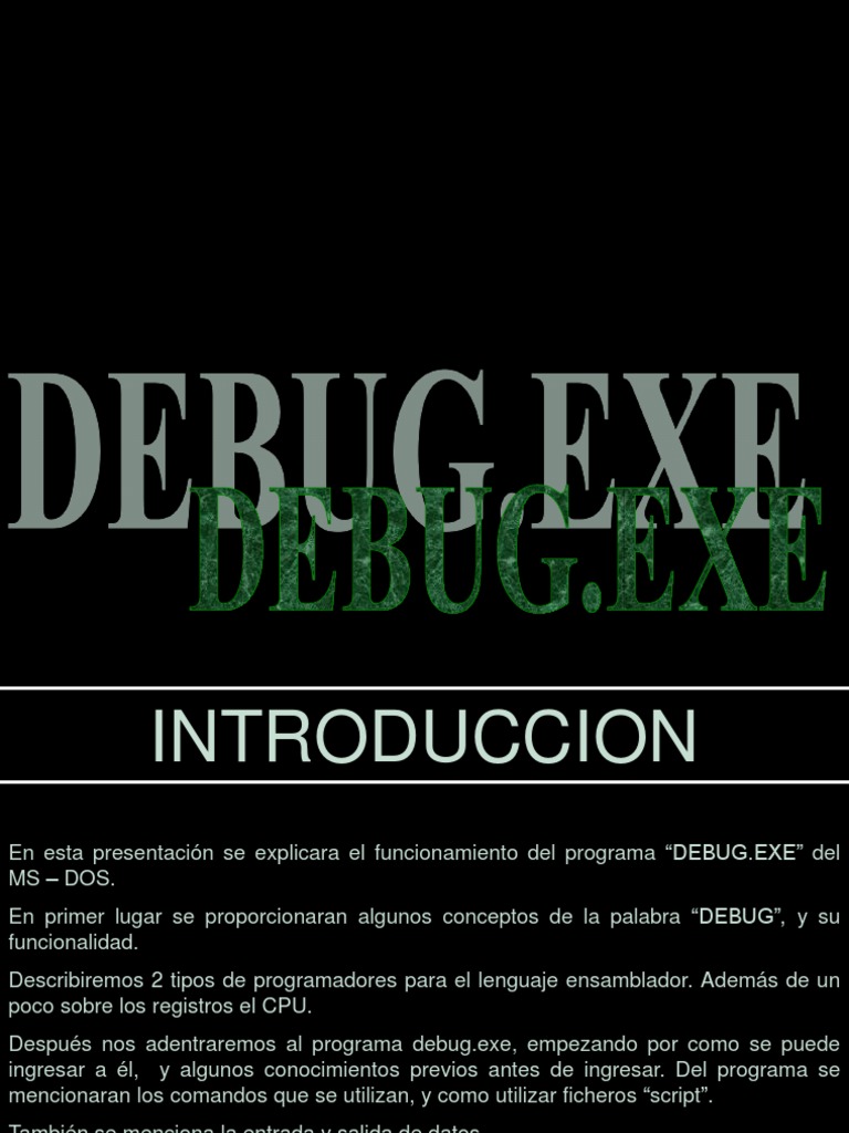 Practica 2. Debug. Exe | PDF | Programa de computadora | Programación