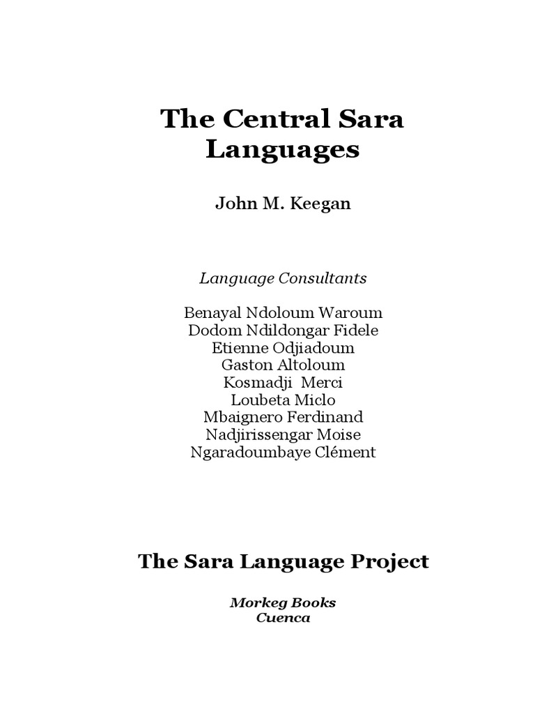 The Central Sara Languages | PDF | Phoneme | Vowel