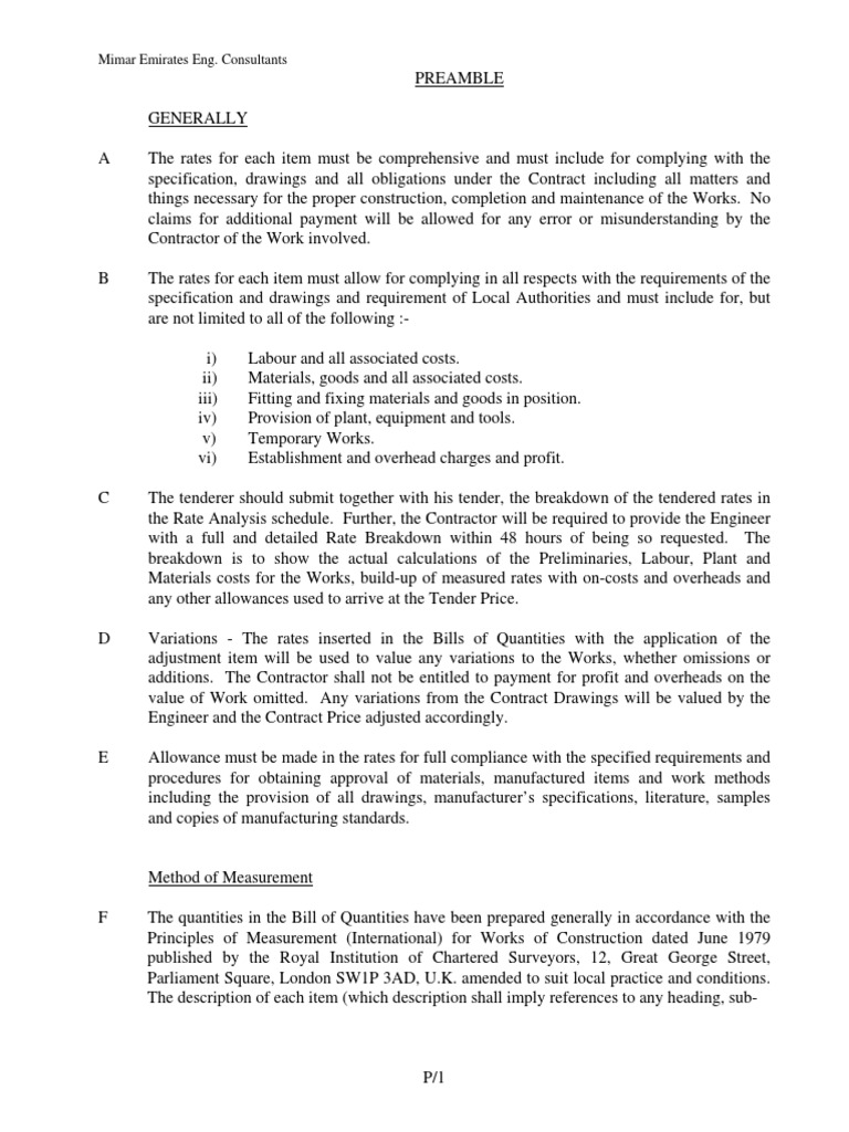 Preambles | PDF | Pipe (Fluid Conveyance) | Concrete