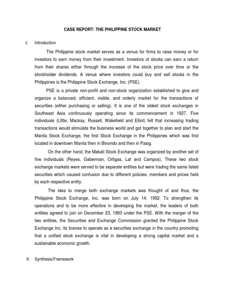 The Philippine Stock Market | PDF | Stocks | Securities (Finance)