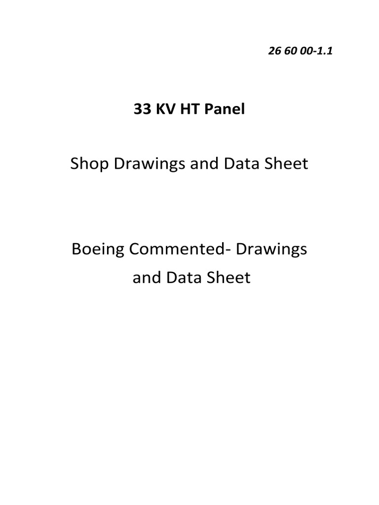 33 KV and 11 KV HT Panel Drawings | PDF