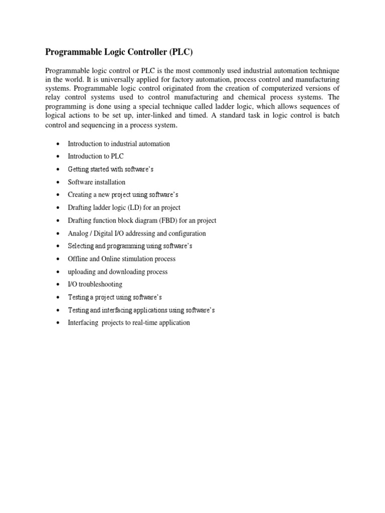 Introduction to Programmable Logic Controllers | PDF