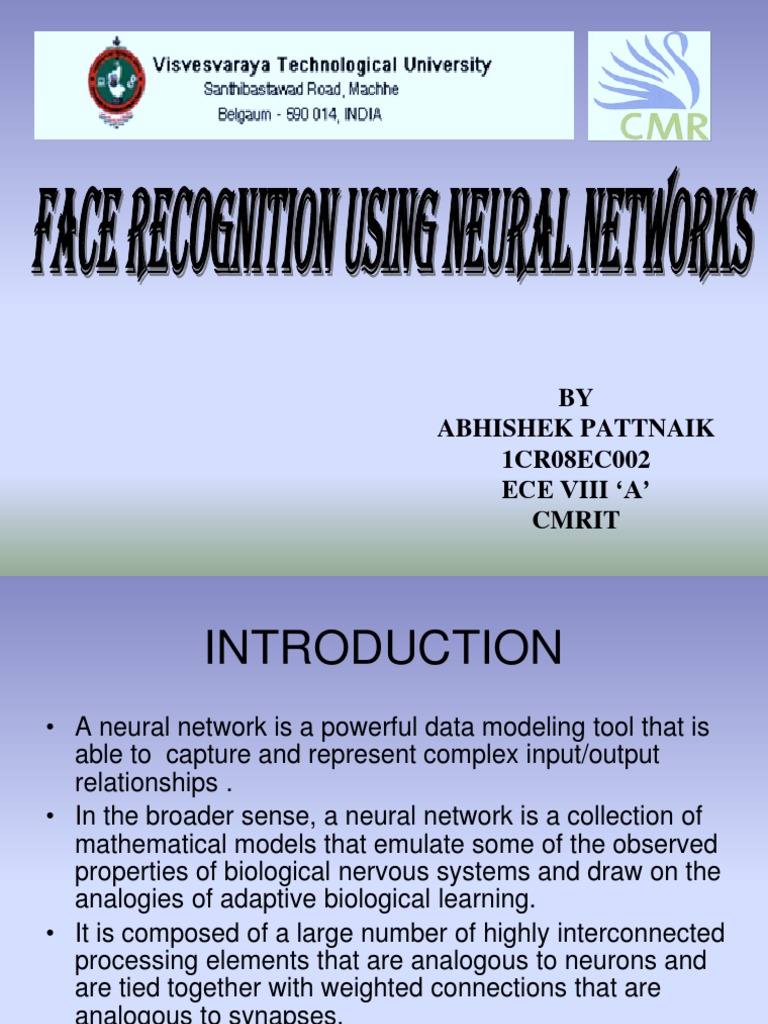 Face Recognition Using Neural Networks Pdf Neuron Artificial