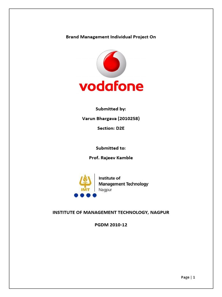 Vodafone Brand Management | PDF | Telecommunications | Advertising