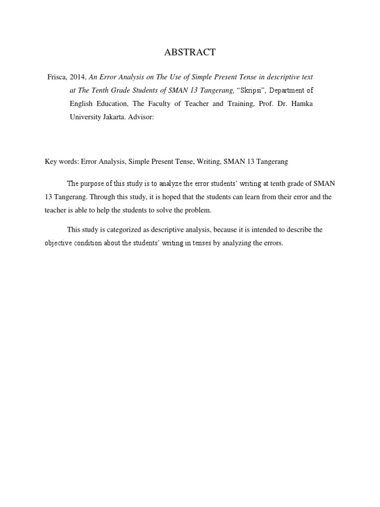 Error Analysis of Simple Present Tense | PDF