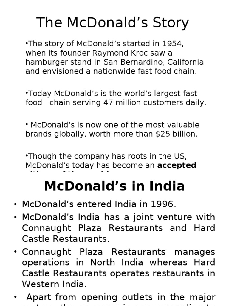 The McDonald’s Story | Mc Donald's | Fast Food Restaurants