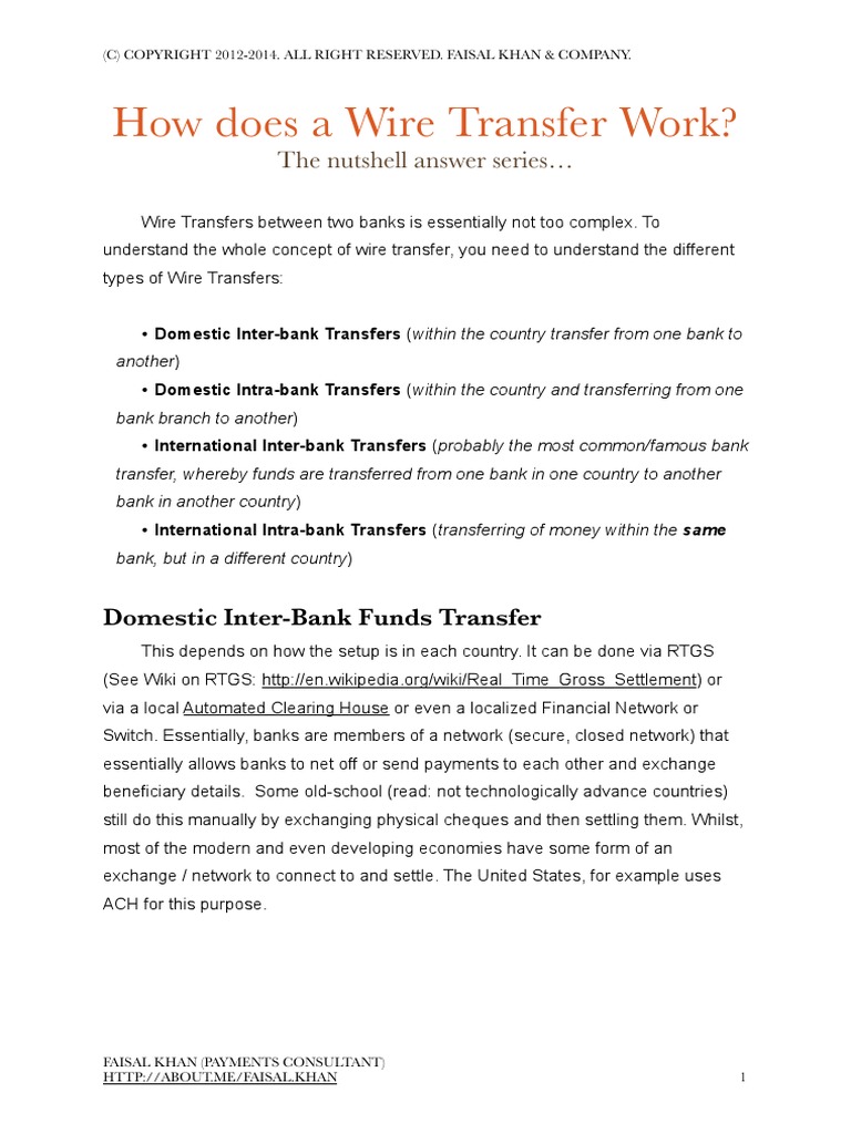 How Do (Bank) Wire Transfers Work | PDF | Wire Transfer | Money Laundering